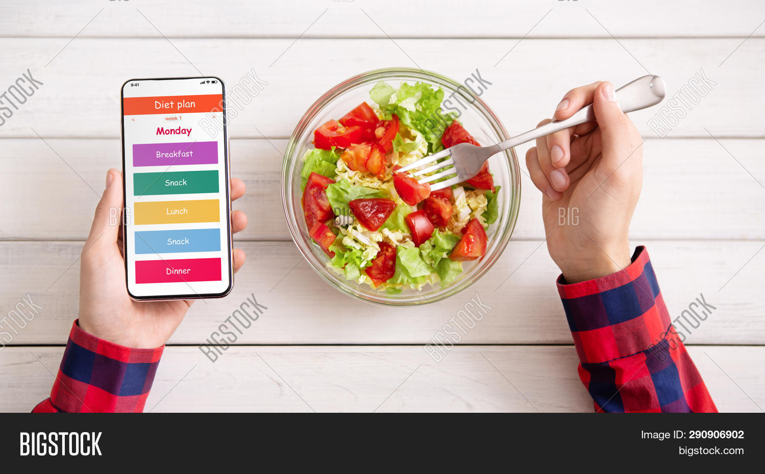 Diet Plan. Man Using Image & Photo (Free Trial) | Bigstock