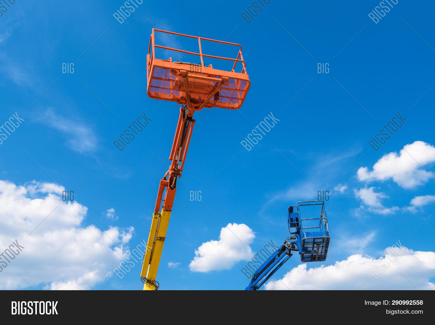 Cherry Pickers On Blue Image & Photo (Free Trial) | Bigstock