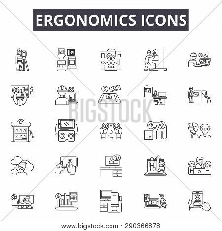 Ergonomics Icons Line Vector & Photo (Free Trial) | Bigstock