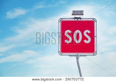 Sos Sign On Blue Sky Image & Photo (Free Trial) | Bigstock