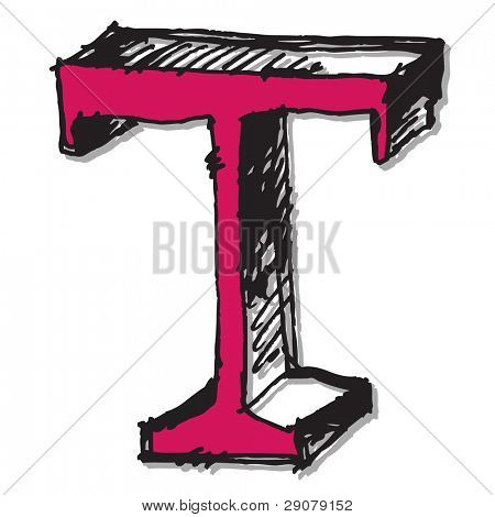 Hand Drawn Letter T Image & Photo (Free Trial) | Bigstock