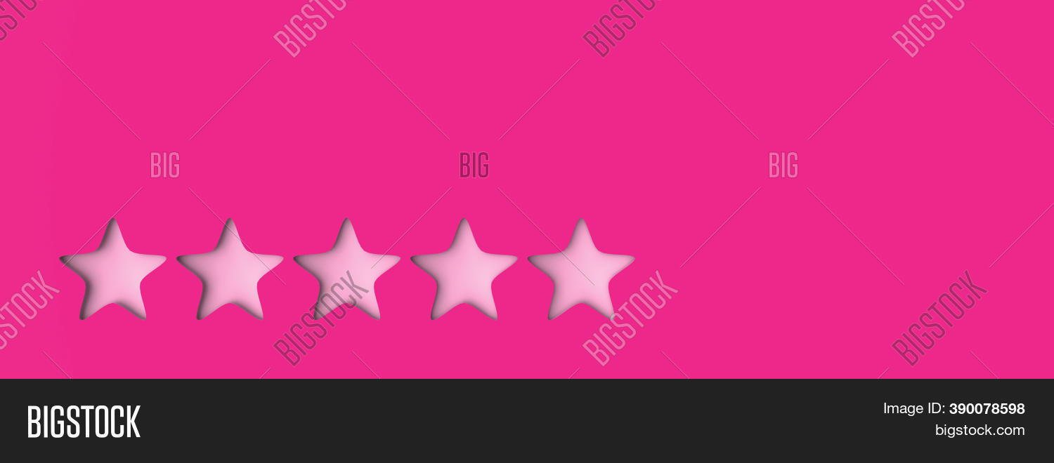 3D Five Pink Star On Image & Photo (Free Trial) | Bigstock