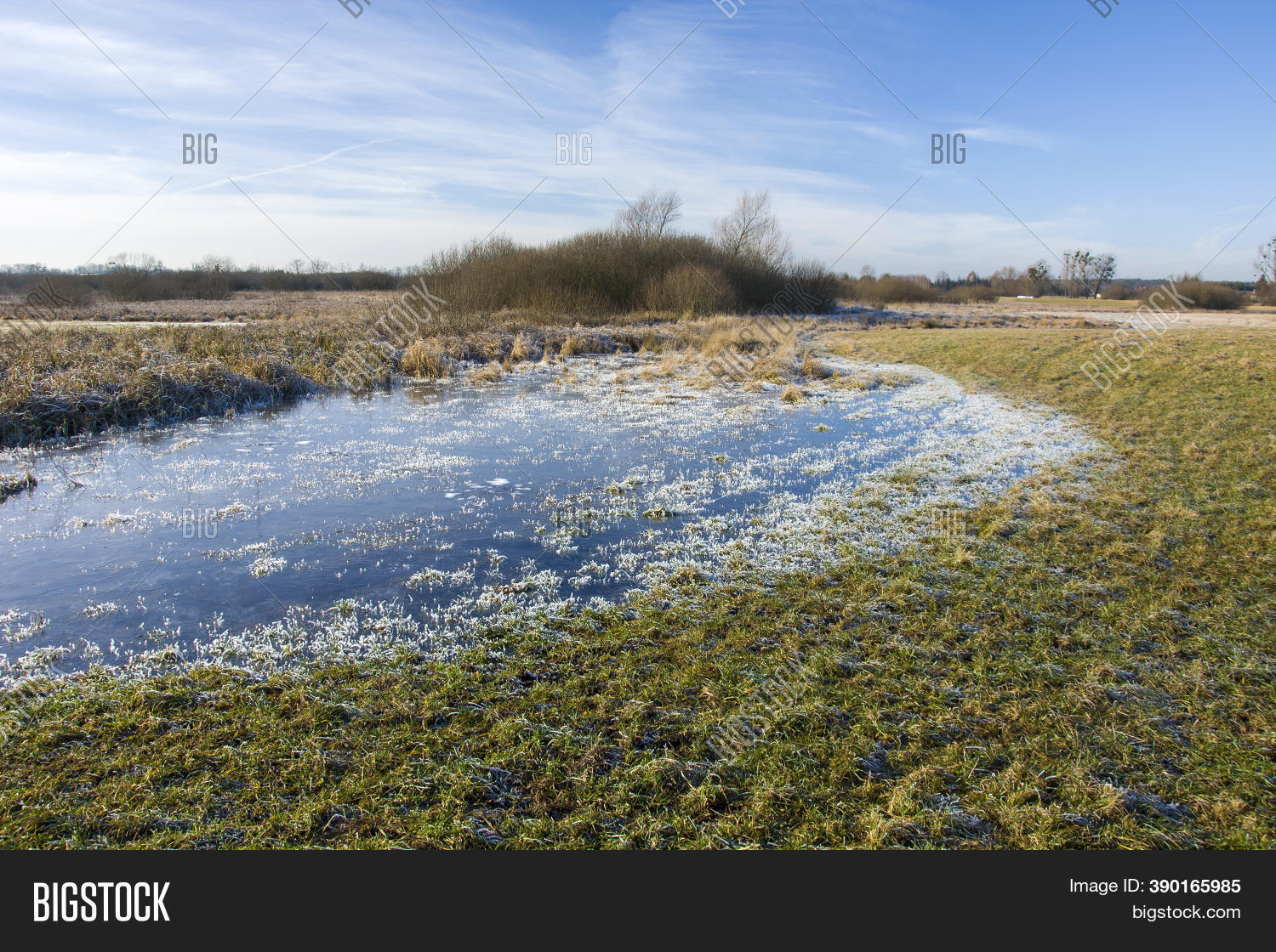 Frozen Pond Frost On Image & Photo (Free Trial) | Bigstock