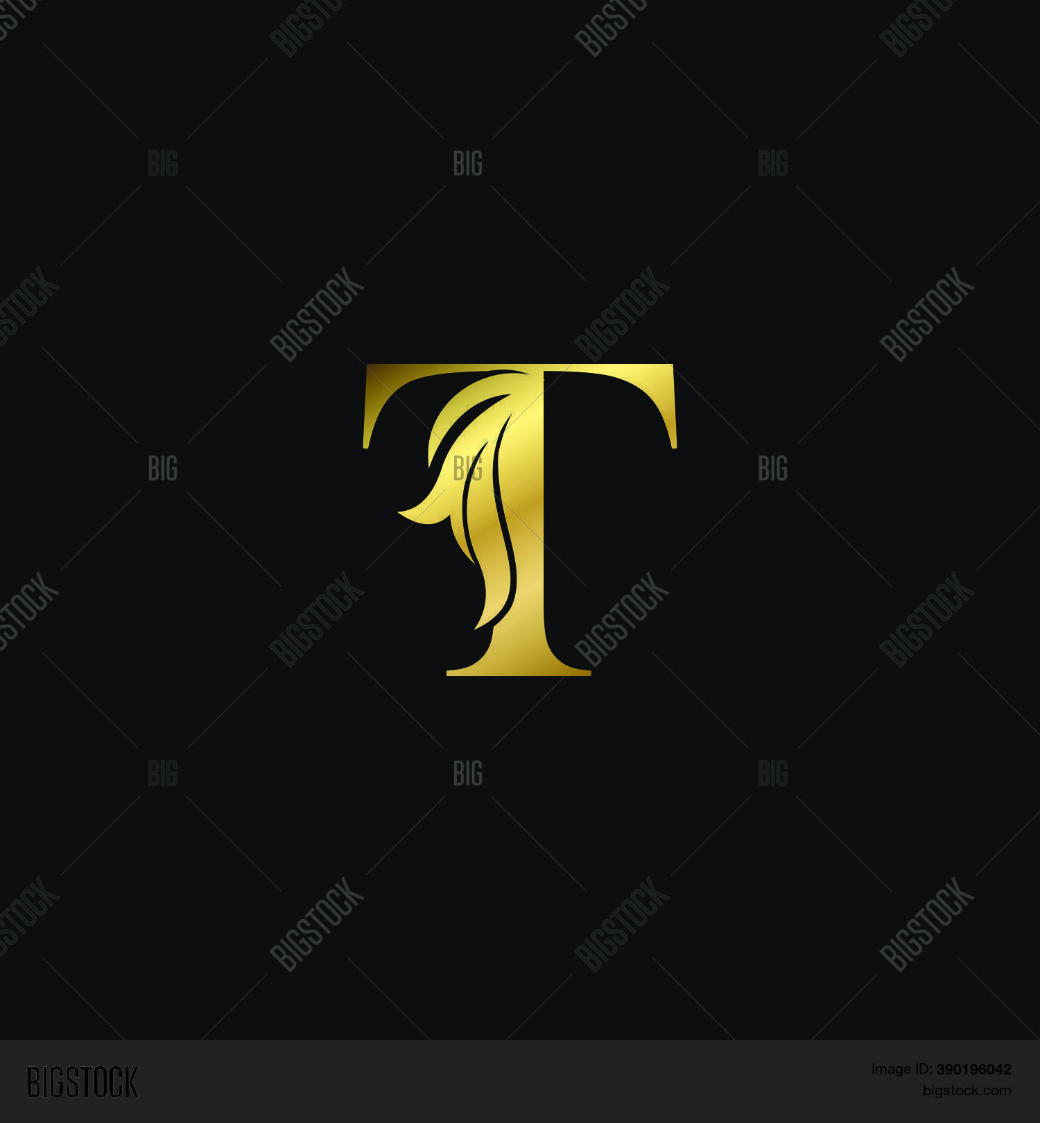 Golden T Initial Vector & Photo (Free Trial) | Bigstock