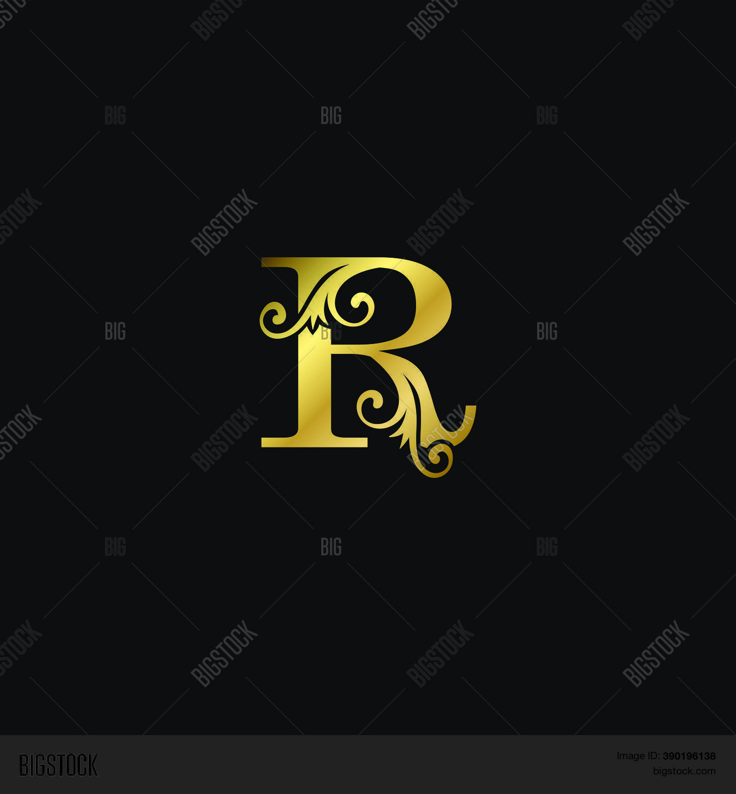 Golden R Initial Vector & Photo (Free Trial) | Bigstock