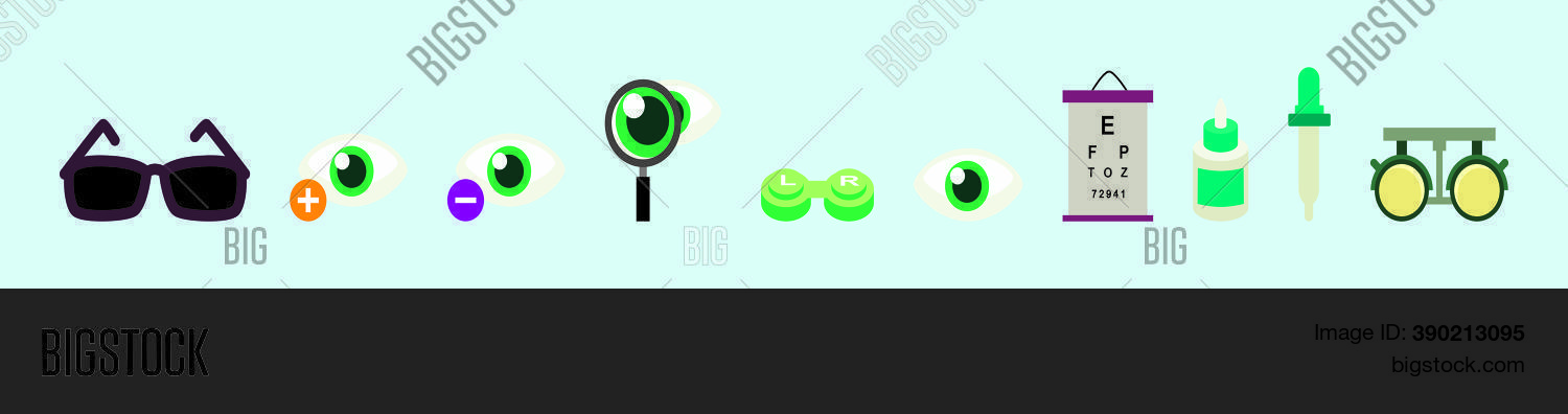 Set Optometry Cartoon Vector & Photo (Free Trial) | Bigstock