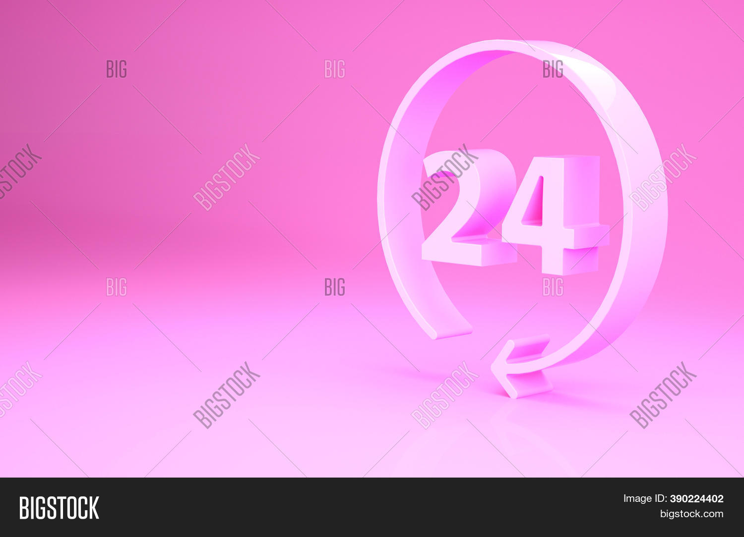 Pink Clock 24 Hours Image & Photo (Free Trial) | Bigstock