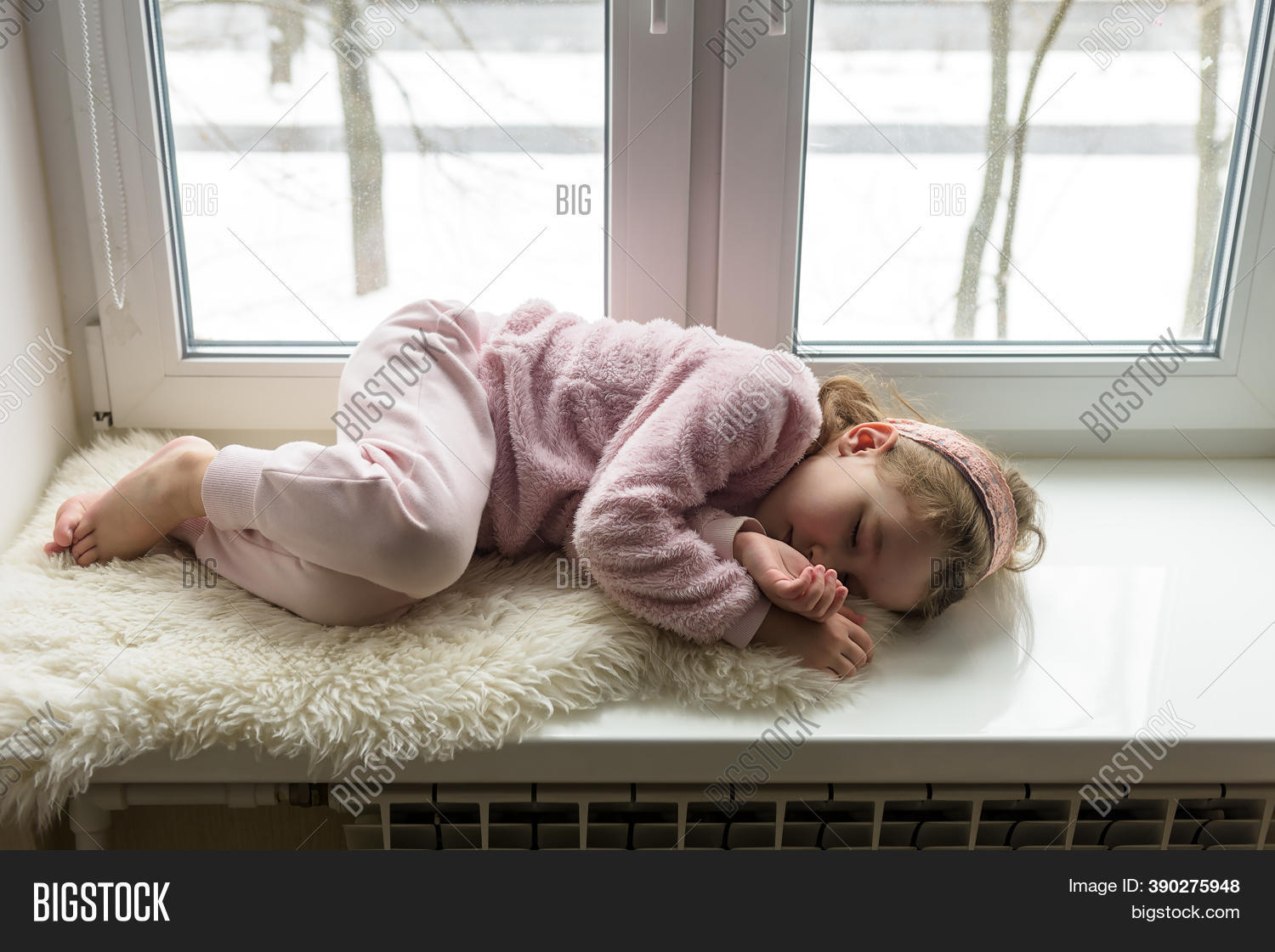 Kid Lies On Fur Rug On Image & Photo (Free Trial) | Bigstock