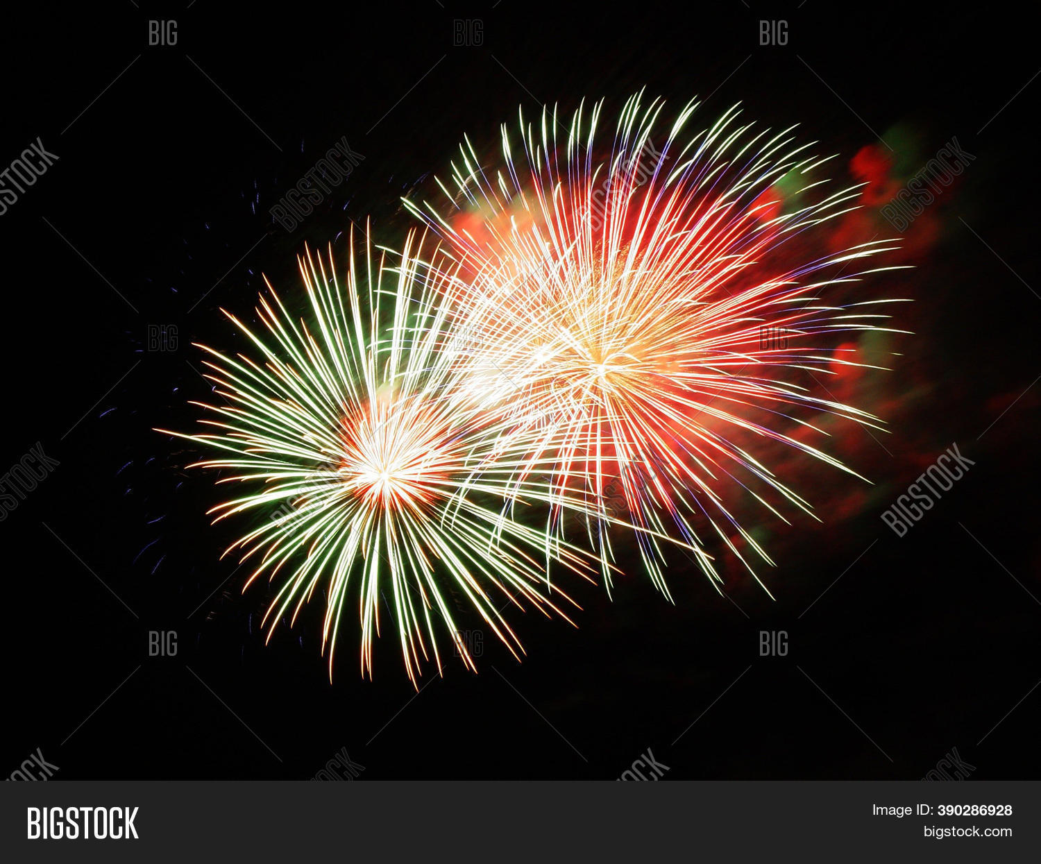 Two Fireworks Set Off Image & Photo (Free Trial) | Bigstock