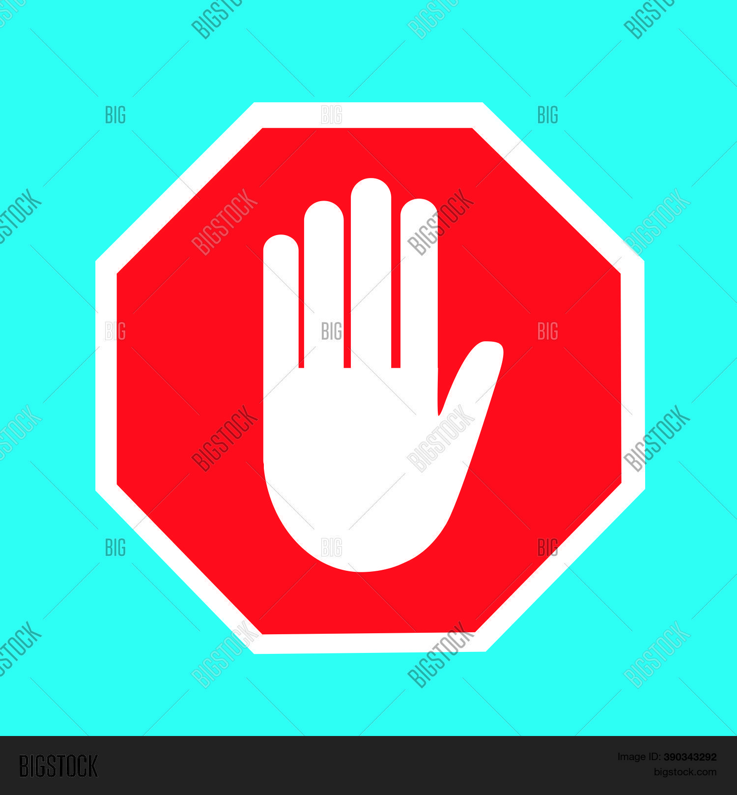 No Entry Hand Sign On Vector & Photo (Free Trial) | Bigstock