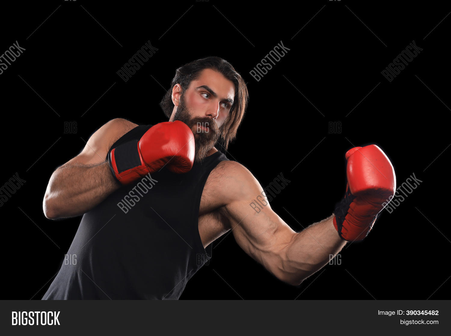 Kickboxer Man Fighting Image & Photo (Free Trial) | Bigstock