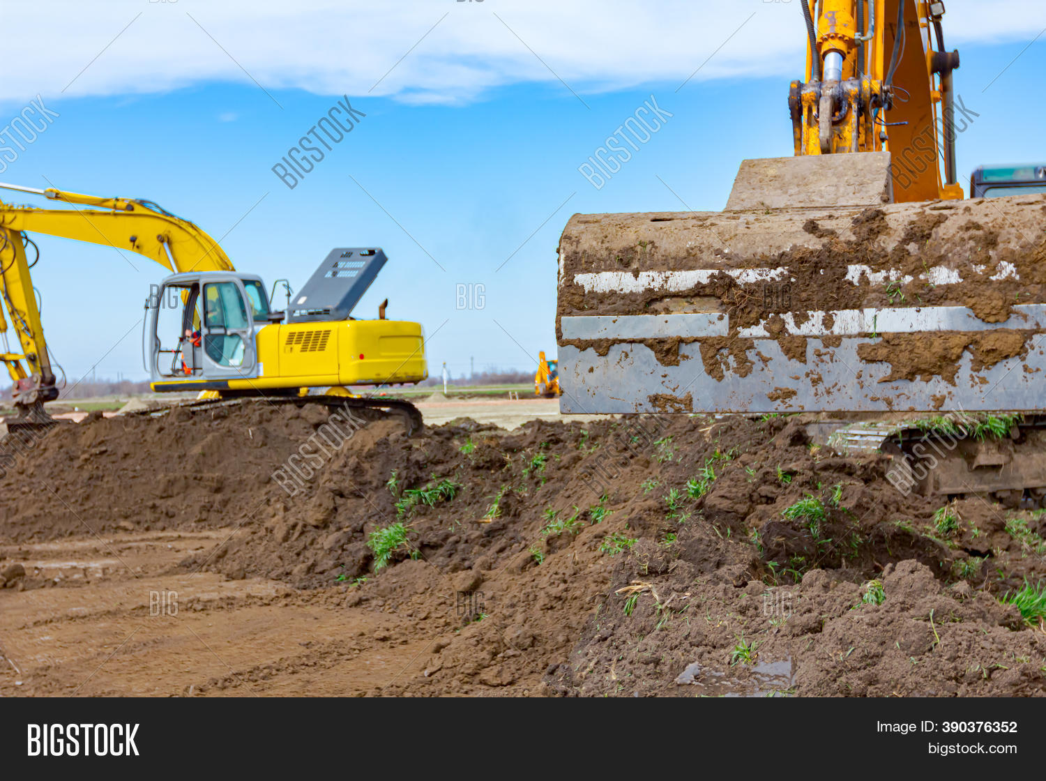 Two Big Excavators Image & Photo (Free Trial) | Bigstock