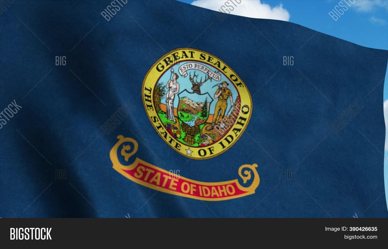 Idaho Flag Waving Wind Image & Photo (Free Trial) | Bigstock