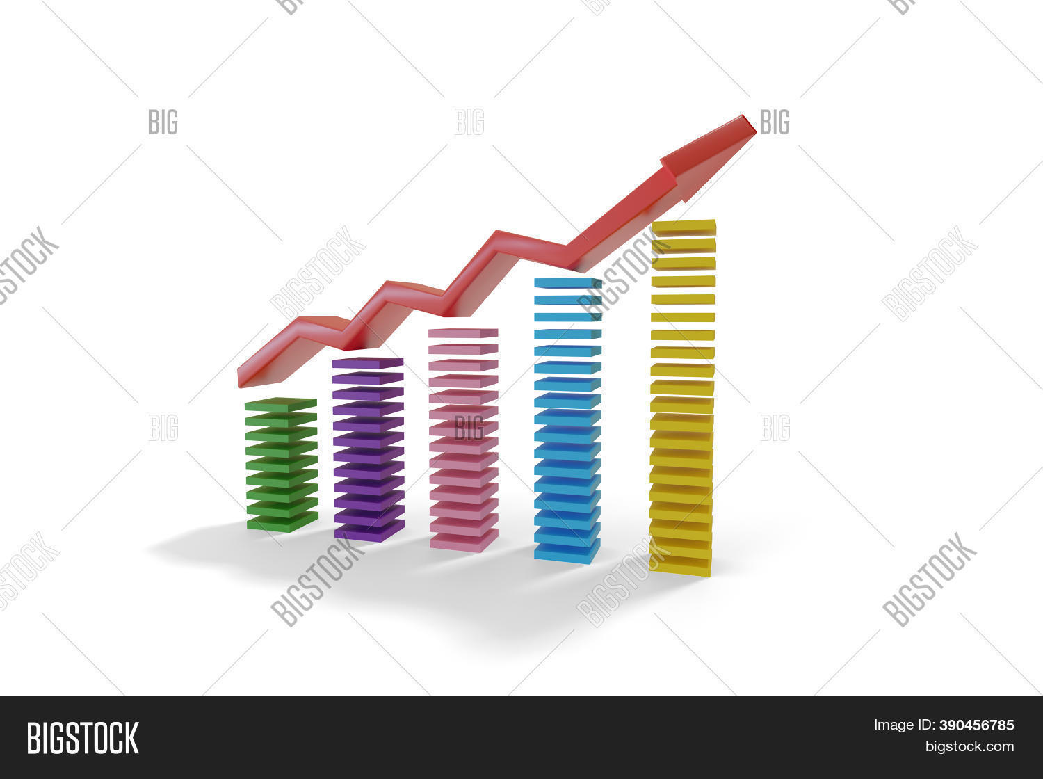 Growth Bar Chart Arrow Image & Photo (Free Trial) | Bigstock