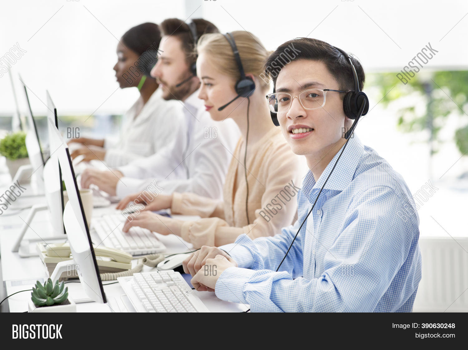 Asian Call Centre Image & Photo (Free Trial) | Bigstock