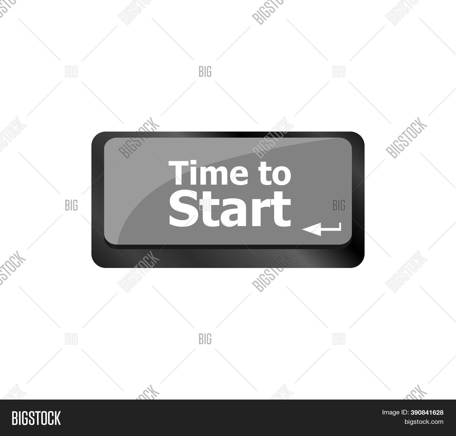 Time Start Text Button Image & Photo (Free Trial) | Bigstock