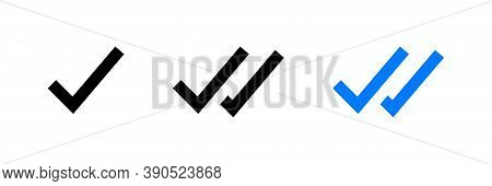 Double Check Icon. Vector Isolated Web Sign Symbols. Double Checkmark ...