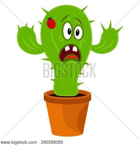 Funny Scared Cactus Vector & Photo (Free Trial) | Bigstock