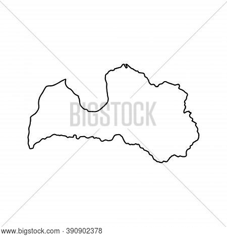 Outline Map Latvia Vector & Photo (Free Trial) | Bigstock