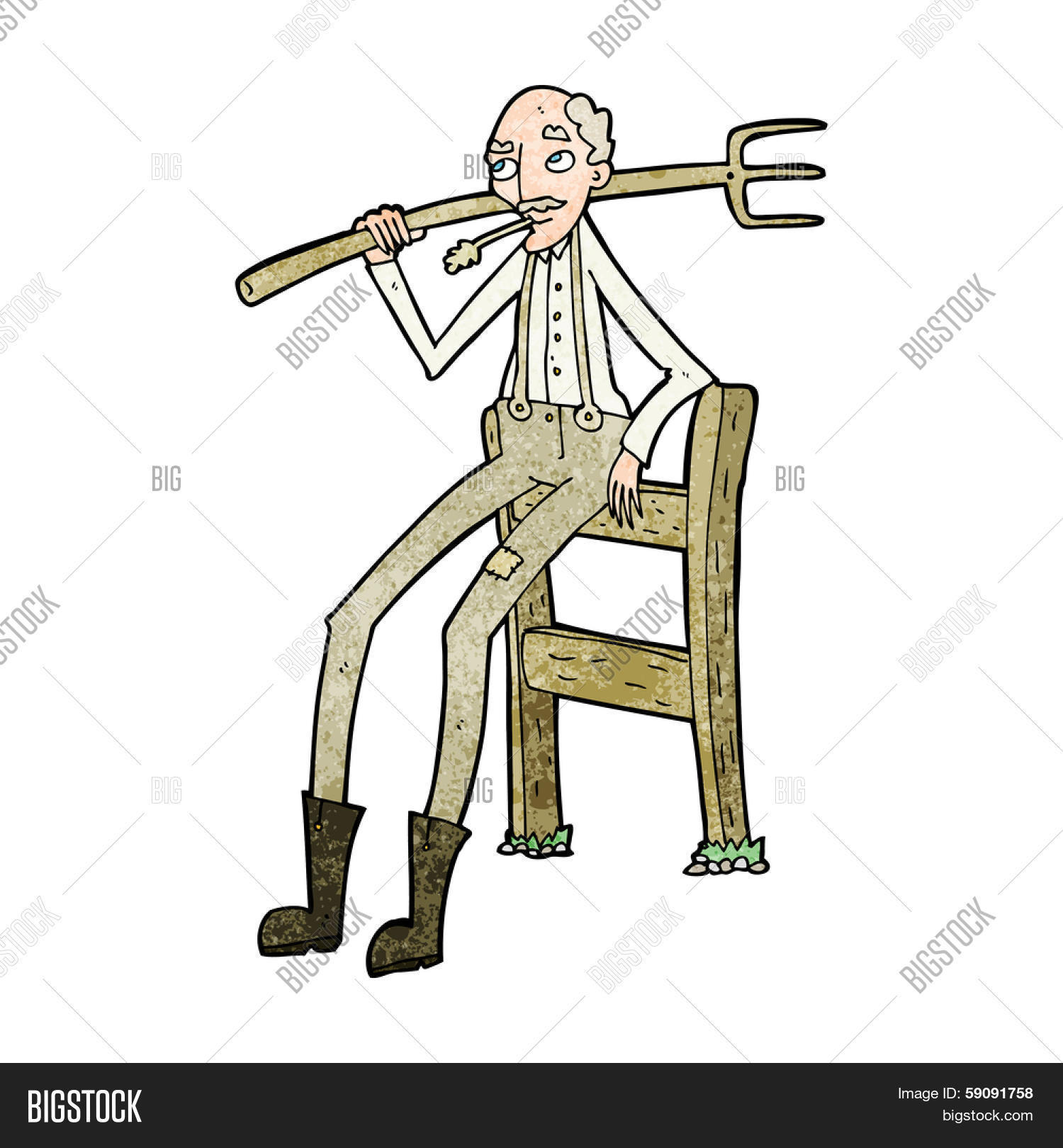 Cartoon Old Farmer Vector & Photo (Free Trial) | Bigstock