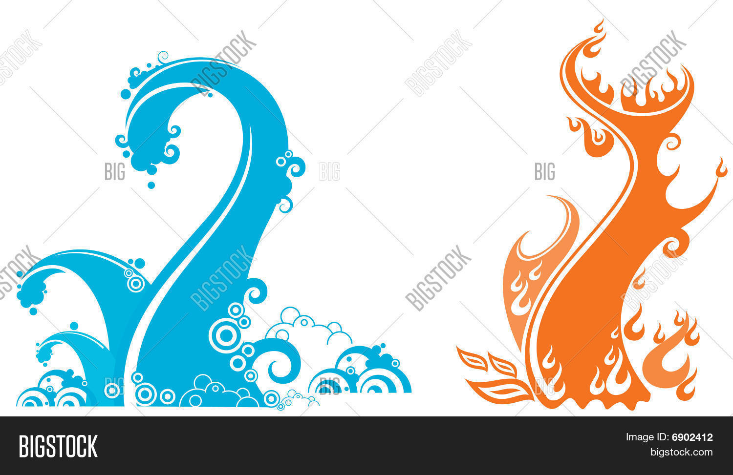 Wave Flame Pattern Vector & Photo (Free Trial) | Bigstock
