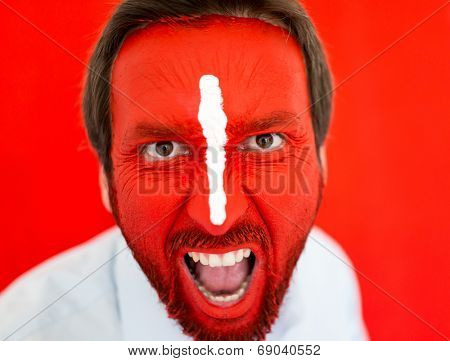Painted Man Red Face Image & Photo (Free Trial) | Bigstock