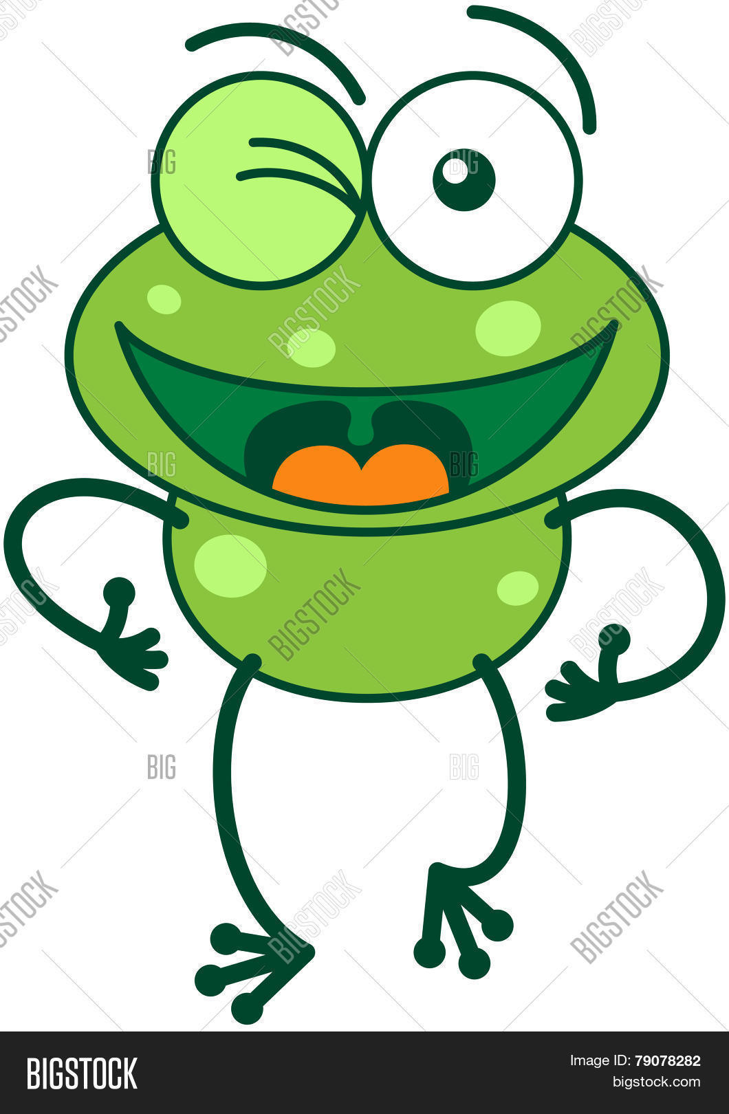 Green Frog Winking Vector & Photo (Free Trial) | Bigstock