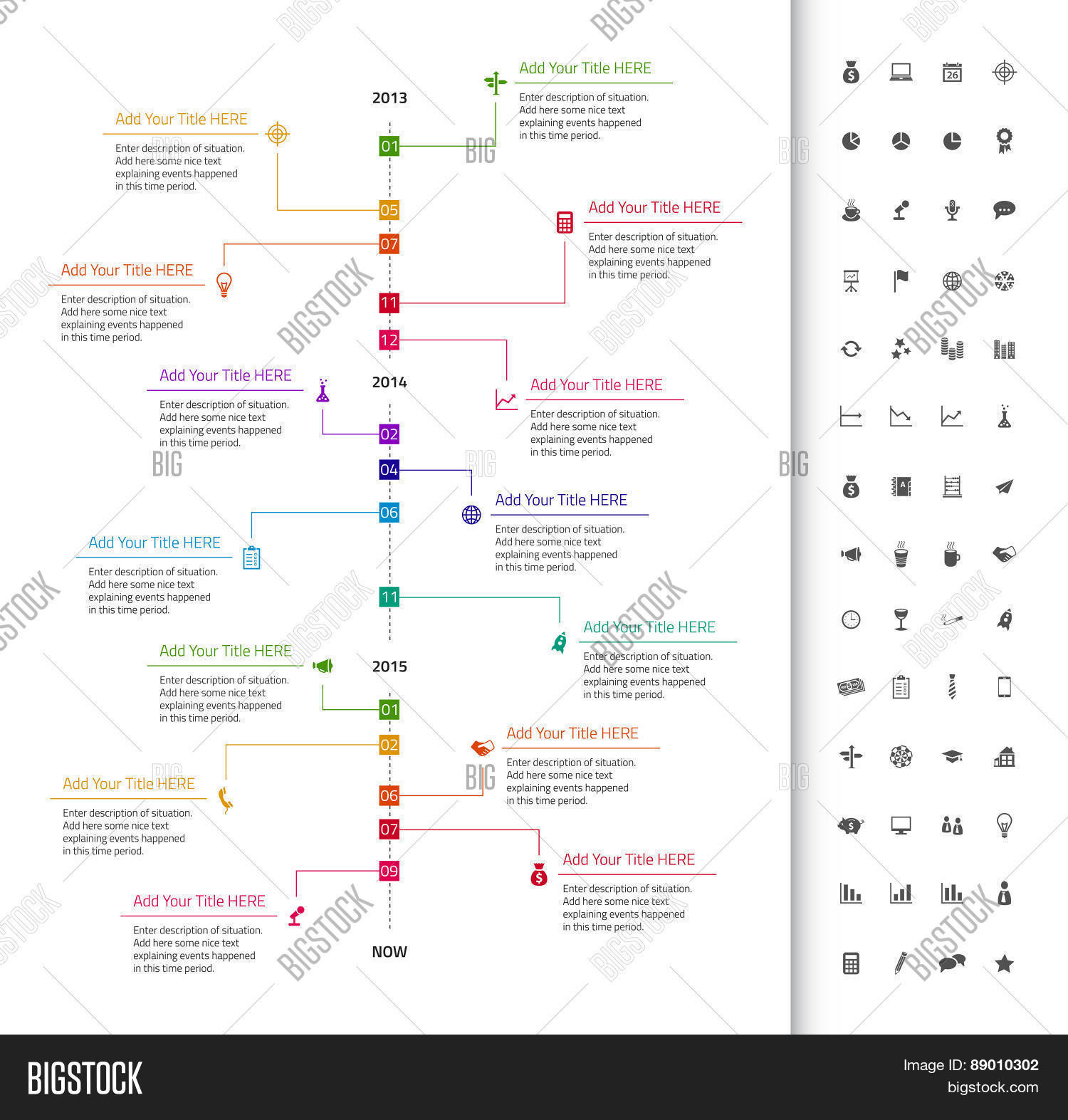 Modern Flat Timeline Vector & Photo (Free Trial) | Bigstock