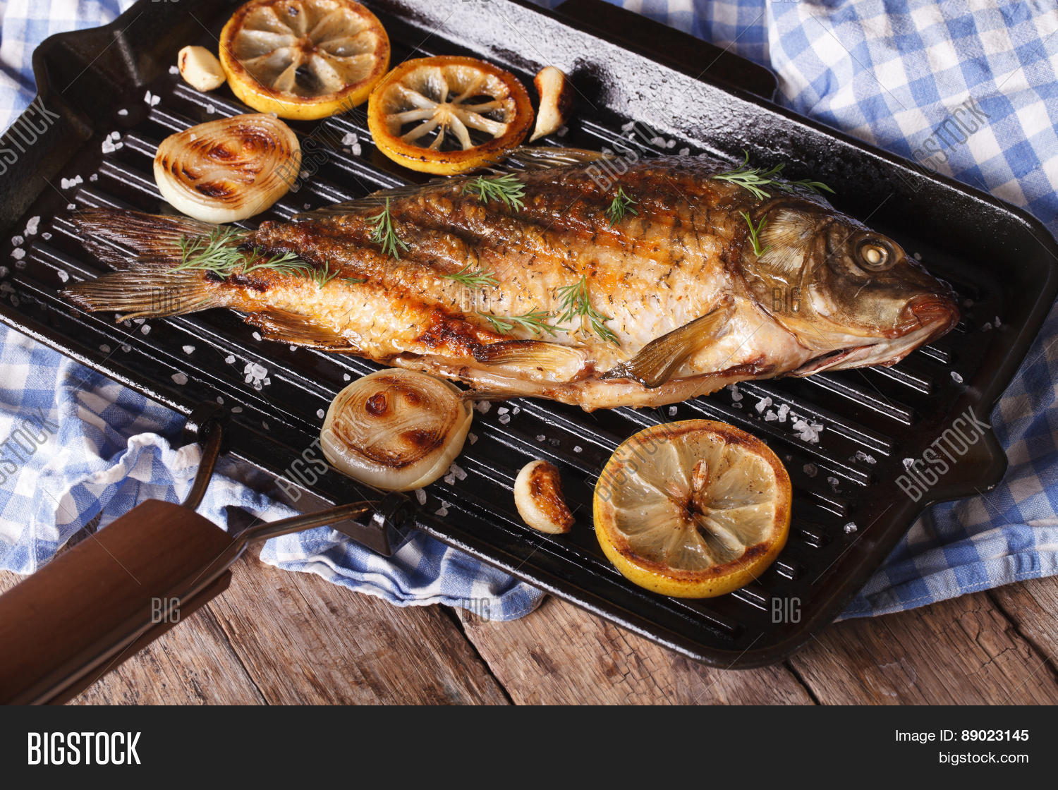 Grilled Fish Carp Image & Photo (Free Trial) | Bigstock