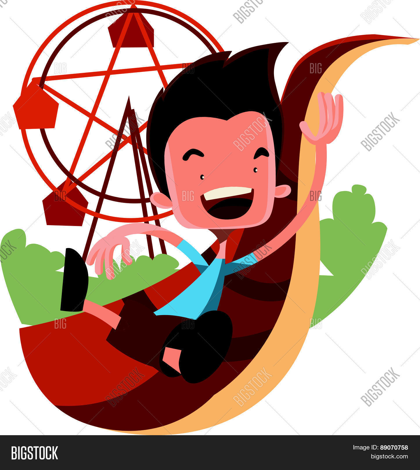 Boy Luna Park Vector Vector & Photo (Free Trial) | Bigstock