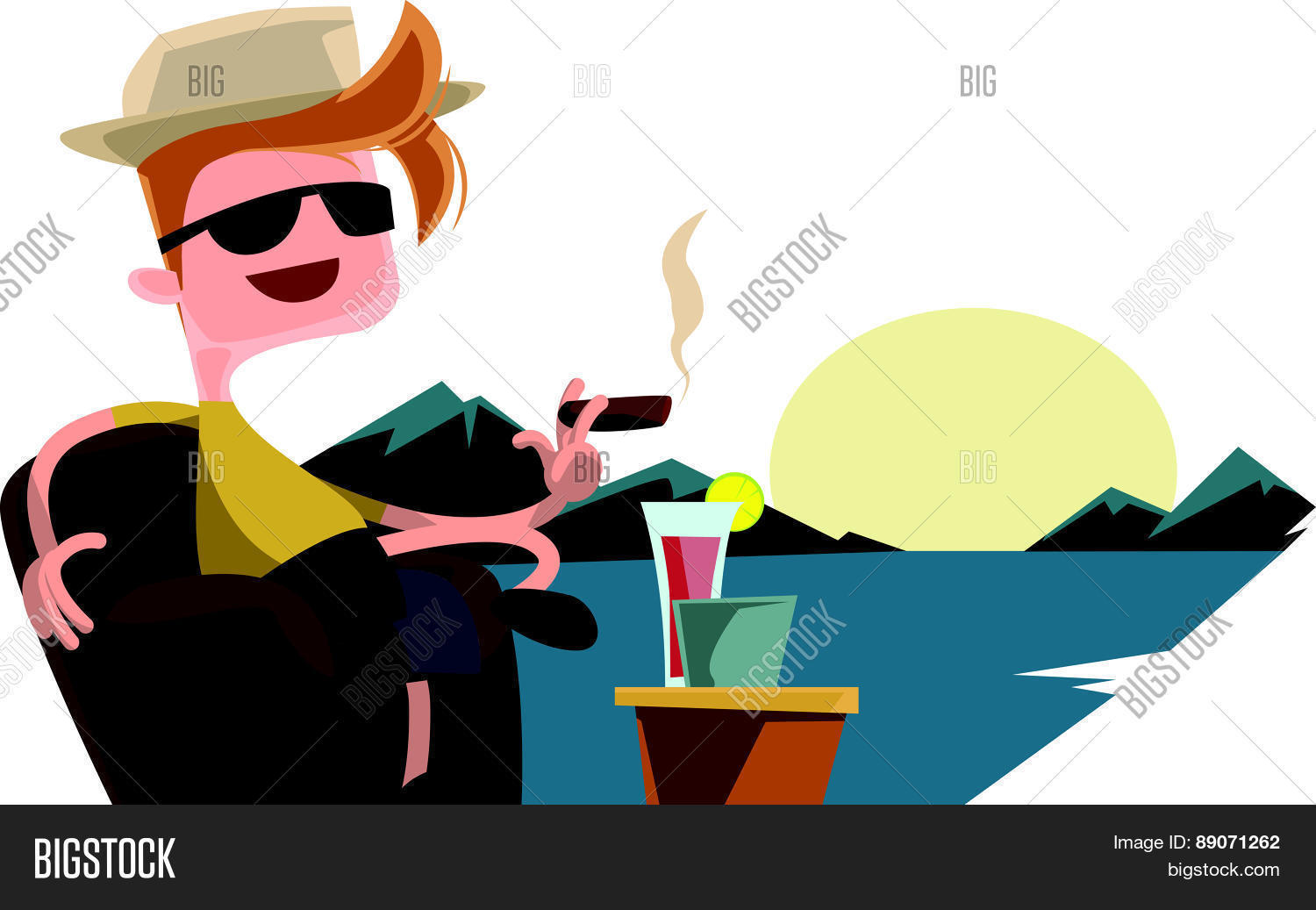 Enjoying Beach Vector Vector & Photo (Free Trial) | Bigstock