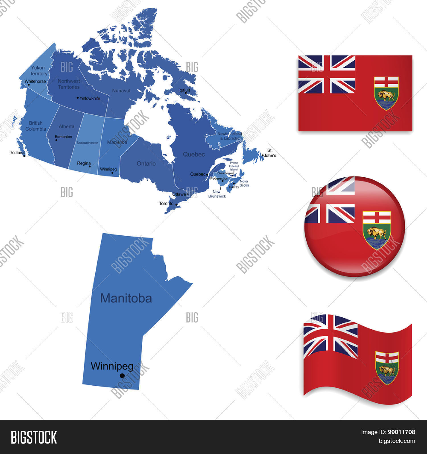 Canada-Manitoba-Map Vector & Photo (Free Trial) | Bigstock