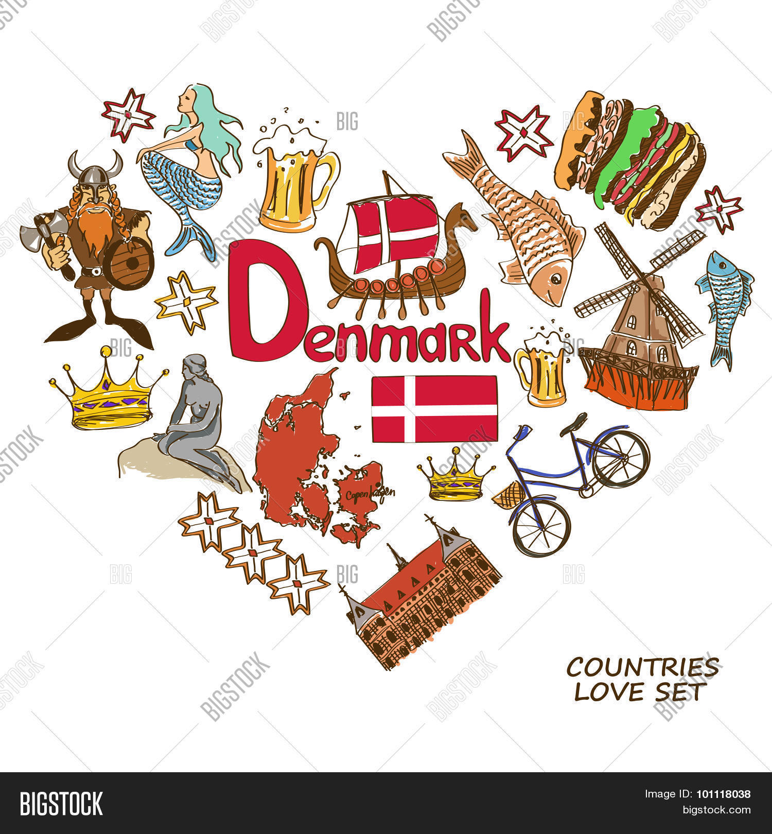 Danish Symbols Heart Vector & Photo (Free Trial) | Bigstock