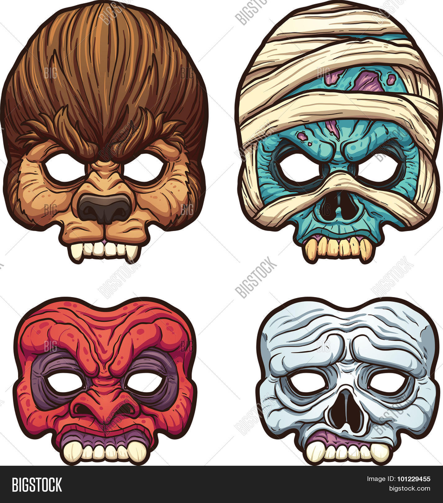 Vector y foto Halloween Masks. (prueba gratis) | Bigstock