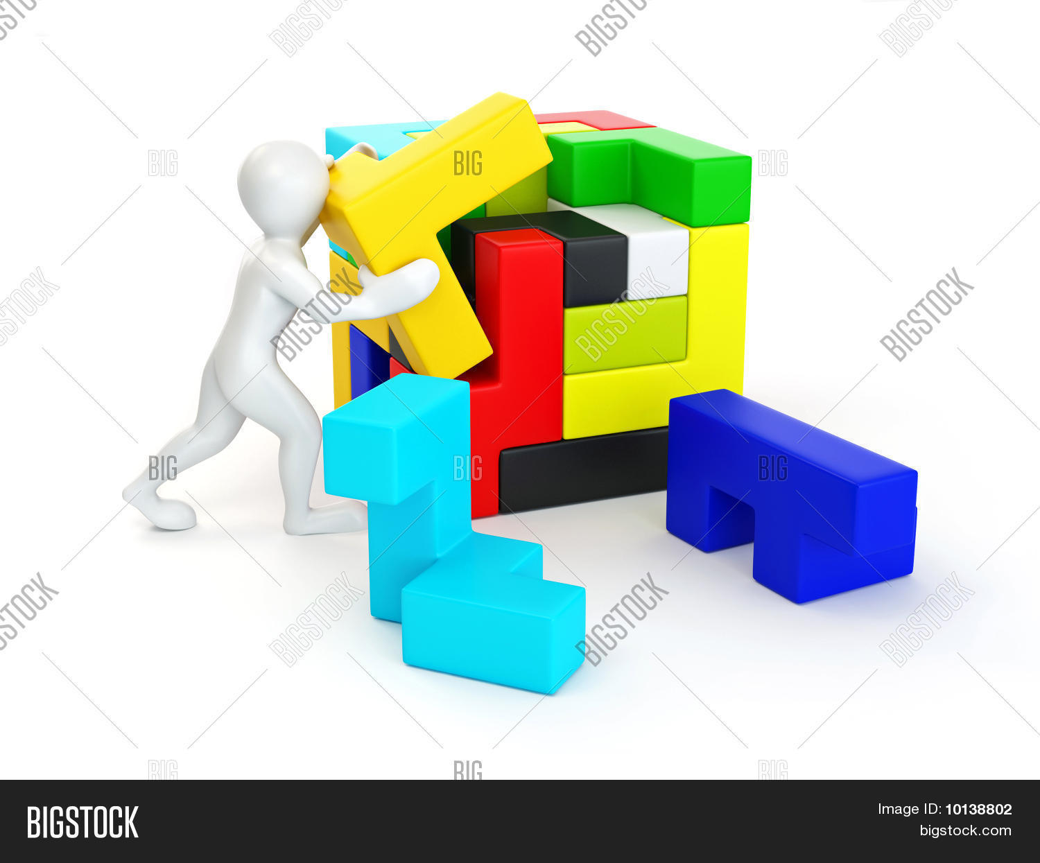 Men Cube Built Blocks Image & Photo (Free Trial) | Bigstock