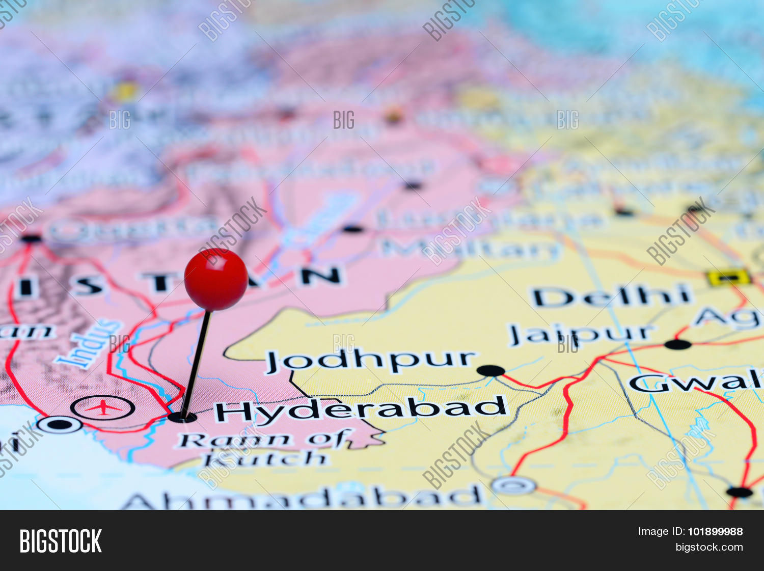 Hyderabad Pinned On Image & Photo (Free Trial) | Bigstock