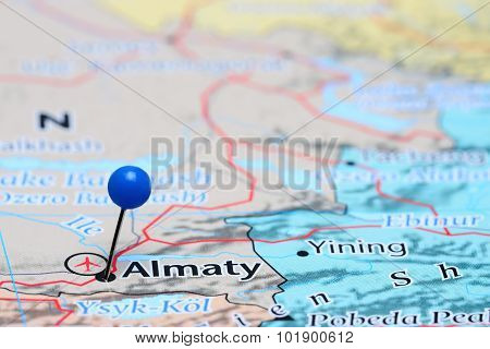 Almaty Pinned On Map Image & Photo (Free Trial) | Bigstock