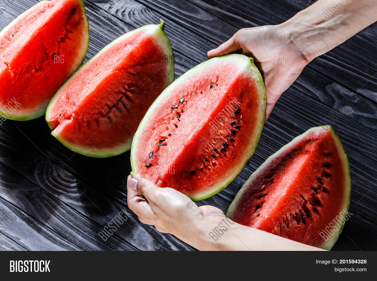 Man's Hands Take Slice Image & Photo (Free Trial) | Bigstock