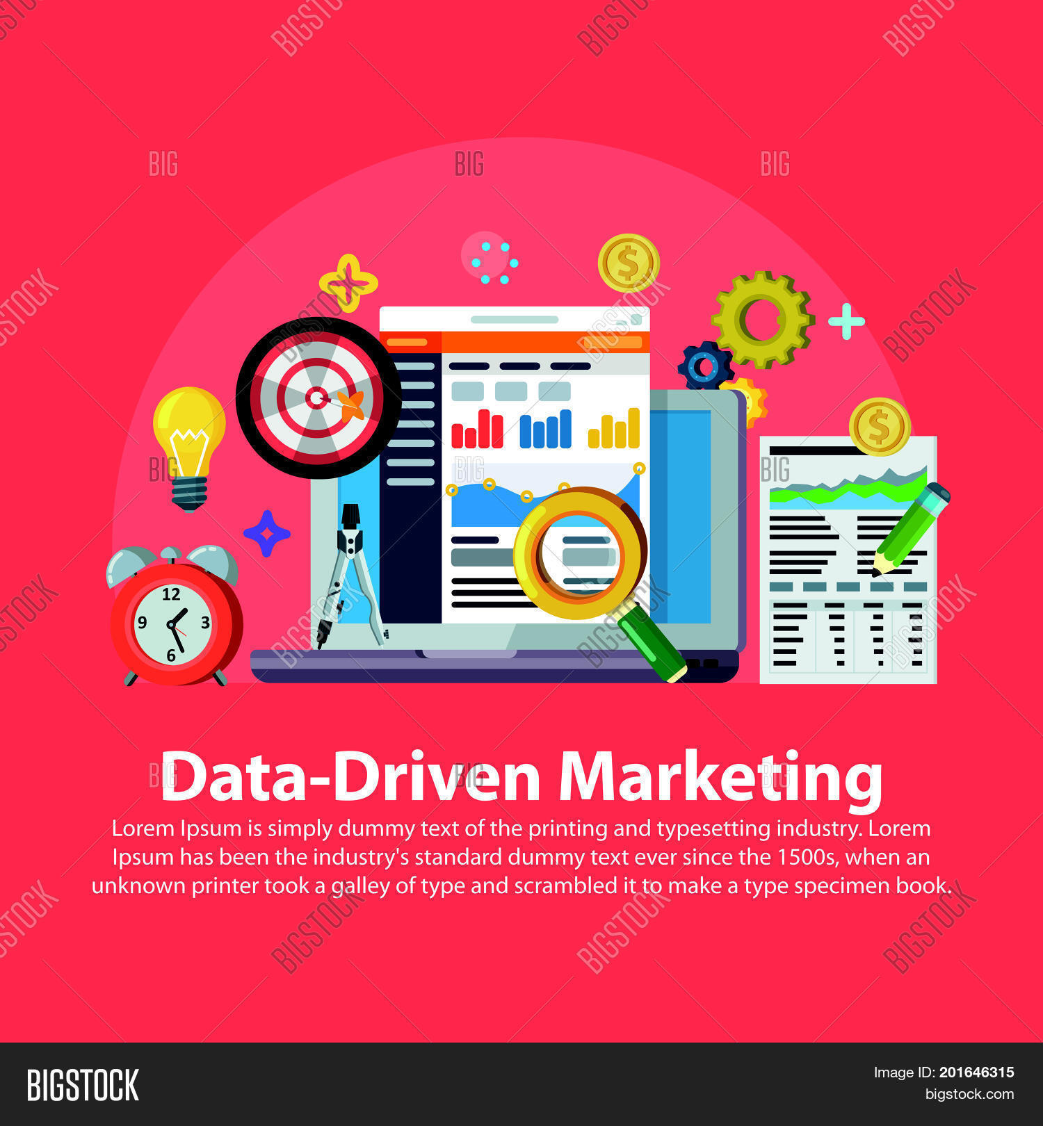 Data Driven Marketing Vector & Photo (Free Trial) | Bigstock