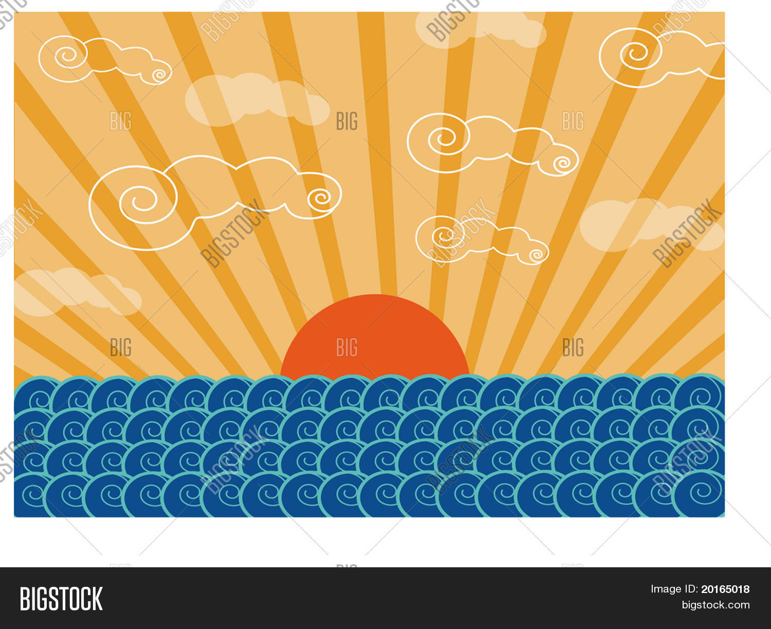 Sun Over Ocean Vector & Photo (Free Trial) | Bigstock
