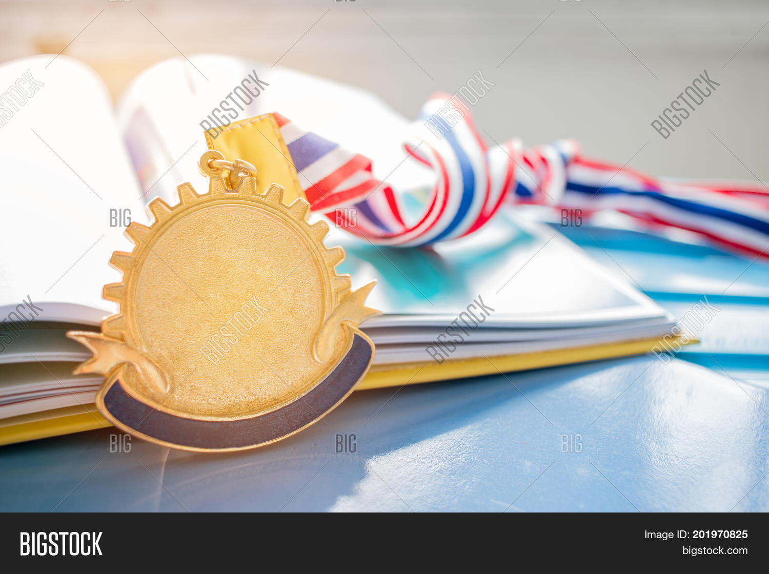 Golden Medals On Book Image & Photo (Free Trial) | Bigstock