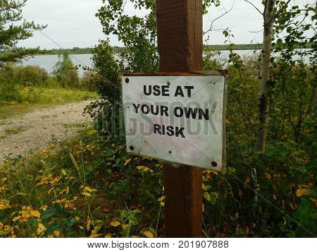 Use Your Own Risk Sign Image & Photo (Free Trial) | Bigstock