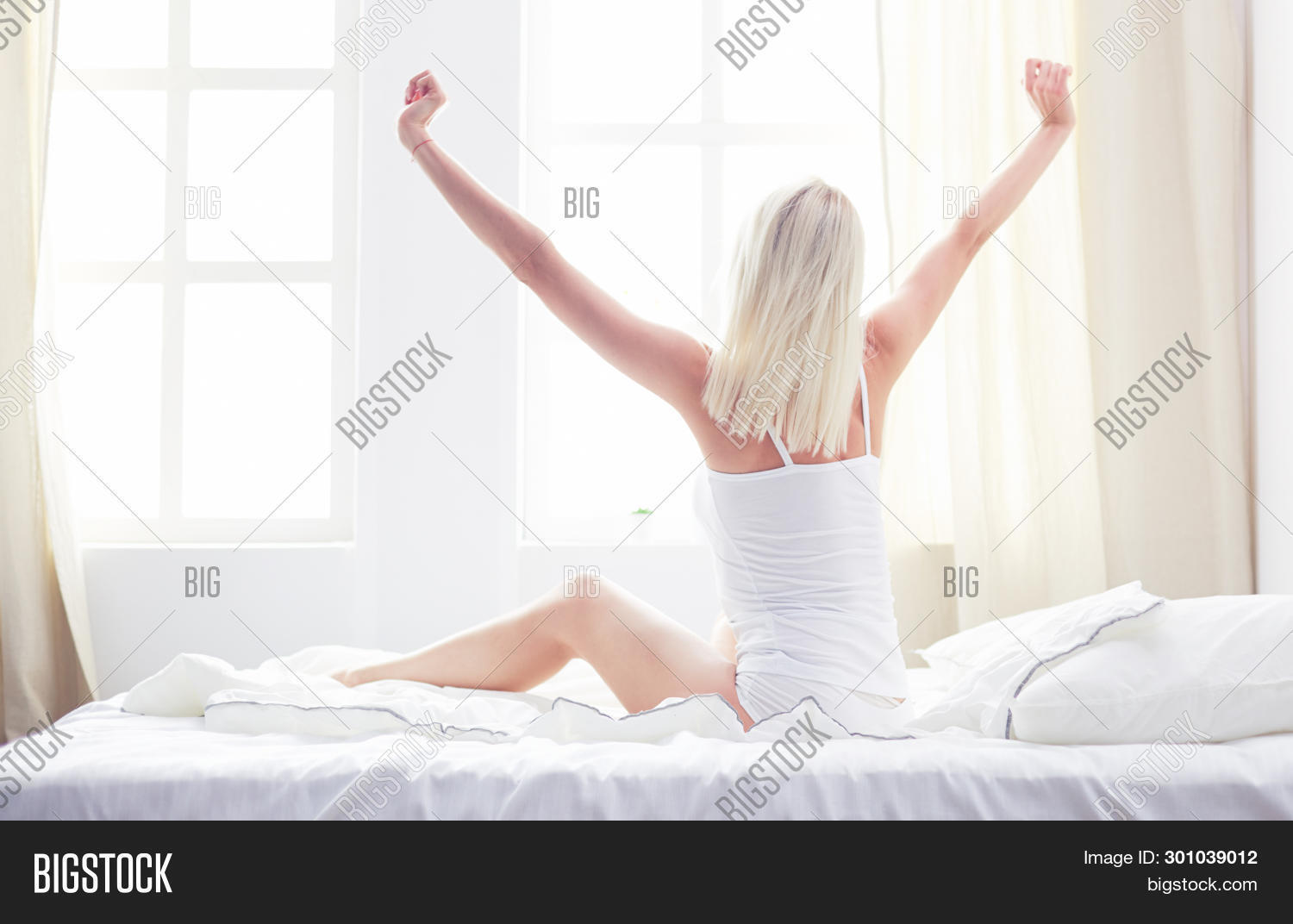 Woman Stretching Bed Image & Photo (Free Trial) | Bigstock