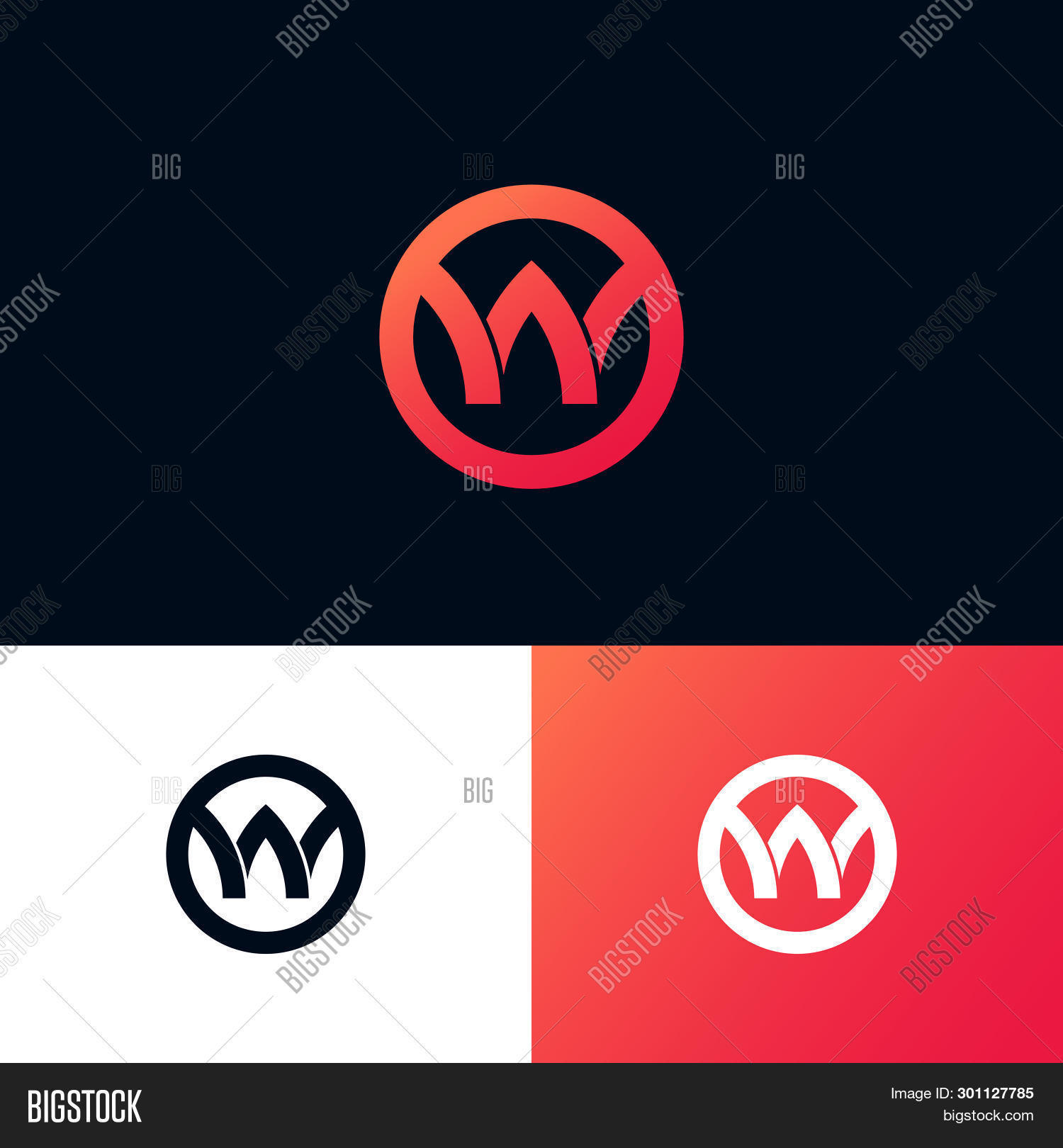 W Letter Circle. W Vector & Photo (Free Trial) | Bigstock