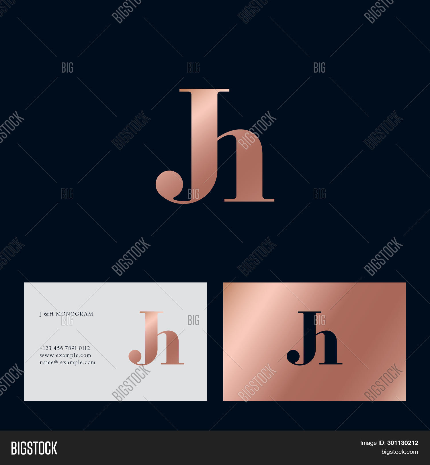 Gold J H Monogram. J Vector & Photo (Free Trial) | Bigstock