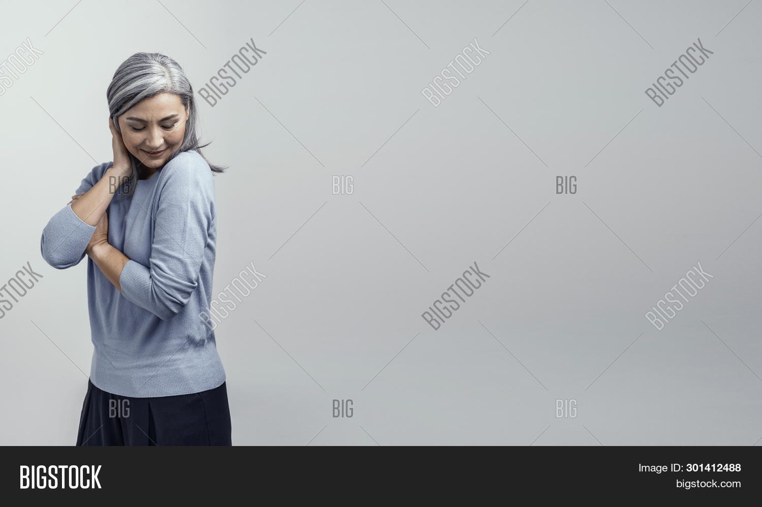 Shy Woman Grey Hair Image & Photo (Free Trial) | Bigstock