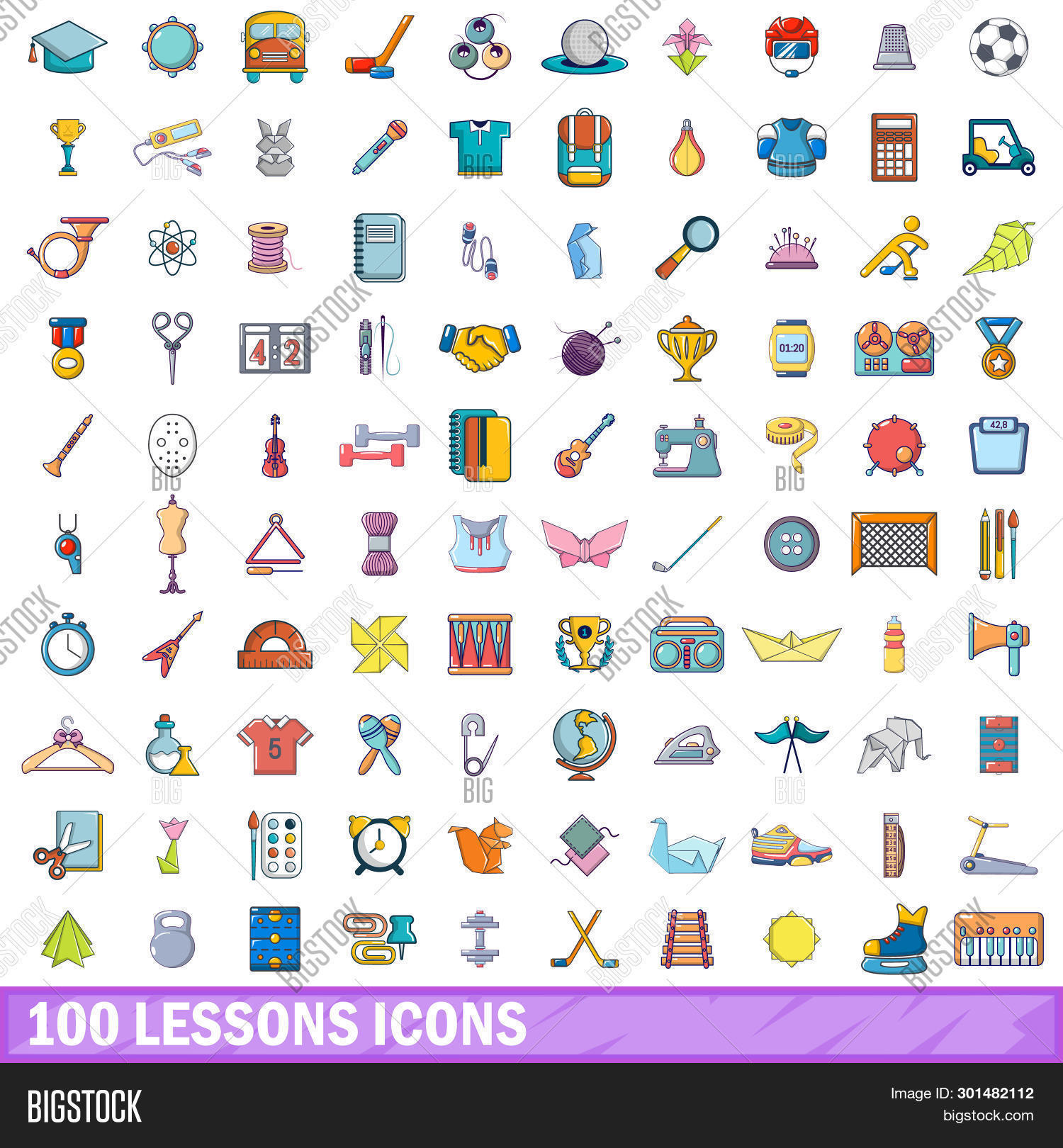 100 Lessons Icons Set Image & Photo (Free Trial) | Bigstock