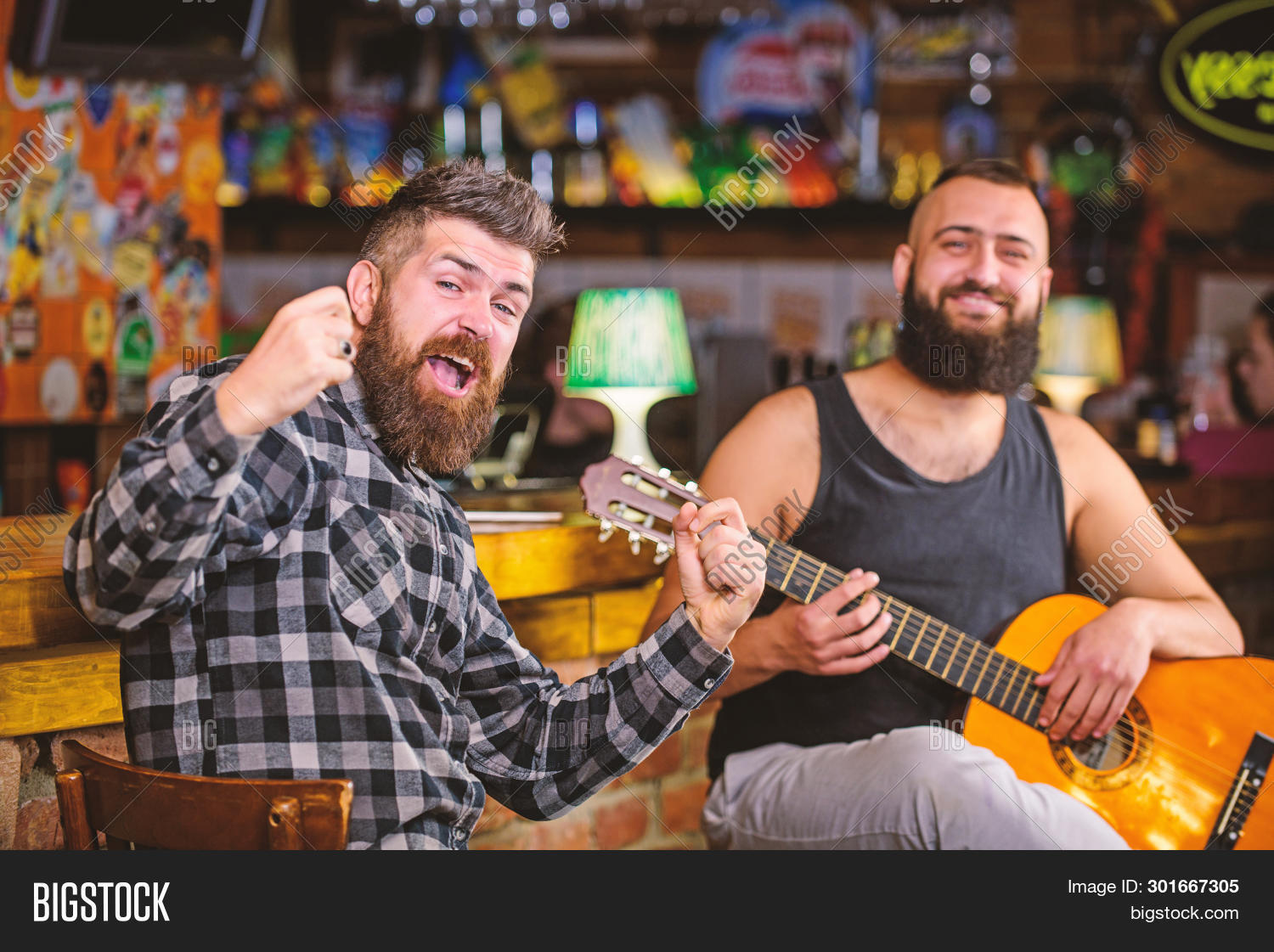 Man Play Guitar Pub. Image & Photo (Free Trial) | Bigstock