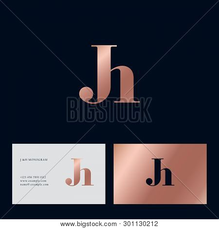 Gold J H Monogram. J Vector & Photo (Free Trial) | Bigstock