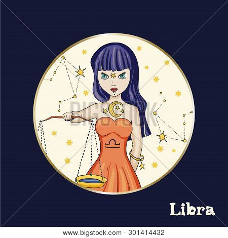Zodiac Libra Girl Vector & Photo (Free Trial) | Bigstock